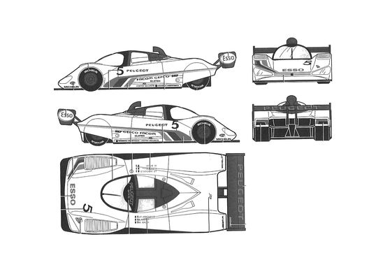 Download drawing Peugeot 905 OW 1990 in ai pdf png svg formats